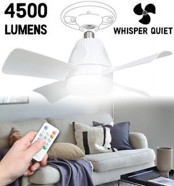FARPOINT 4500-Lumen Ceiling Fan Light with Remote Control, Adjustable ...