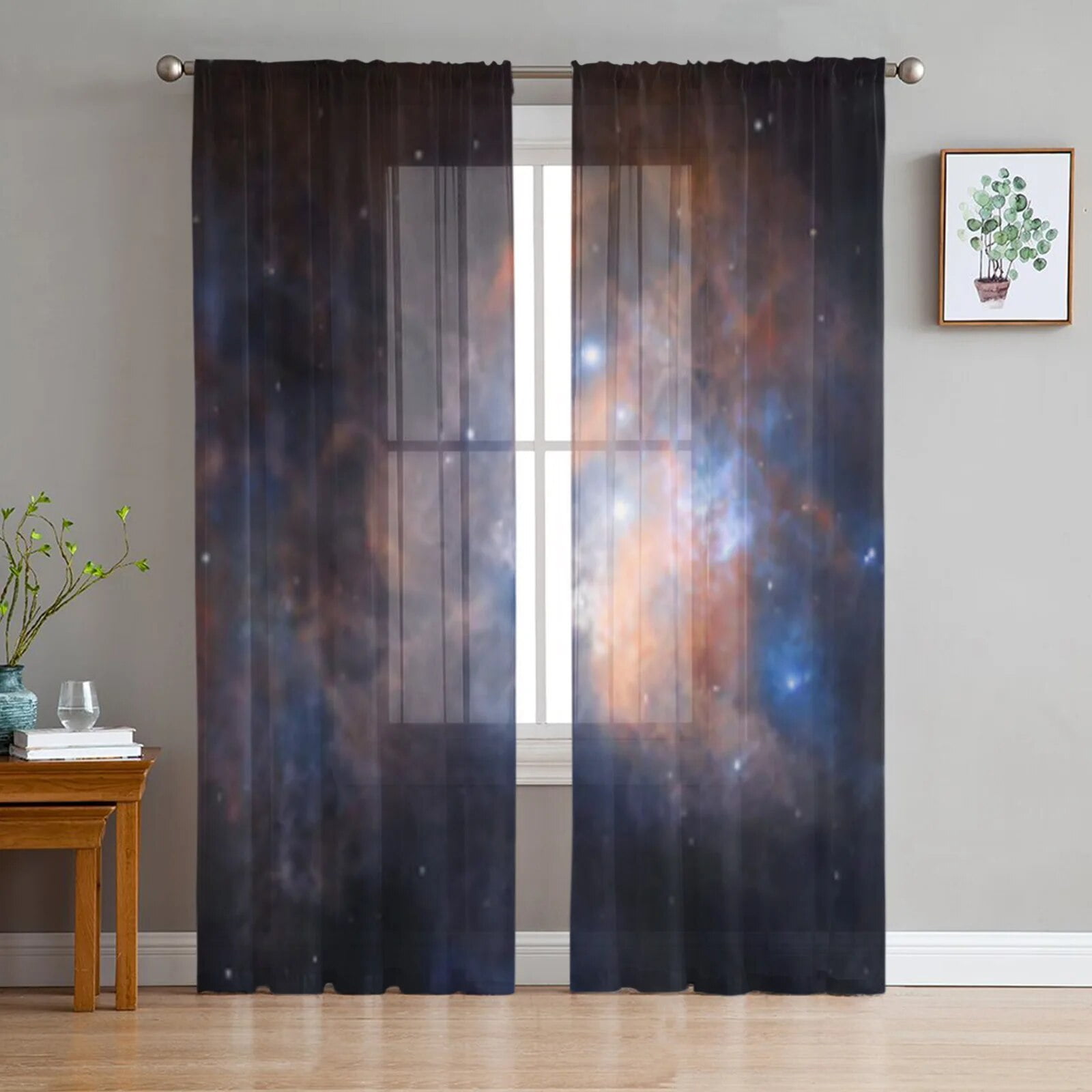 Bright Nebula Complex Structure Shine Deep Space Sheer Curtain for ...