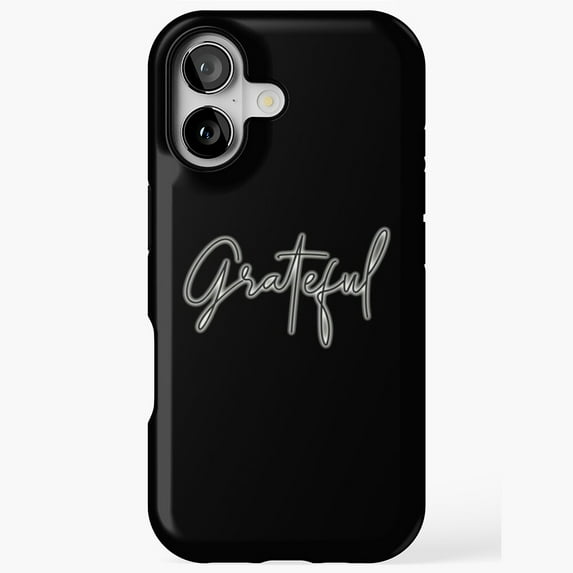 Bright Neon Grateful Word Art Quote Case for iPhone 11 12 13 14 15 16 ...