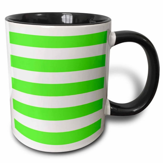 3drose, Bright Neon Green and White Stripes Pattern - Horizontal ...