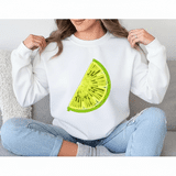 Bright Neon Lime Slice Summer Citrus Retro Vibe Art Unisex Sweatshirt ...