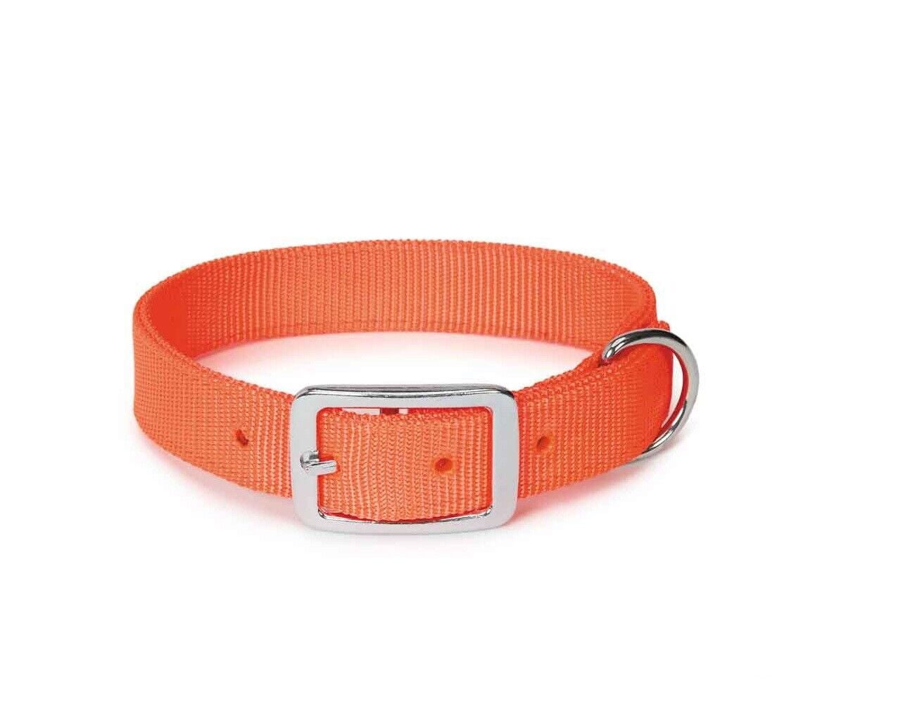 Bright Neon Orange Dog Collars Double Thick Nylon Strong Metal Buckle ...
