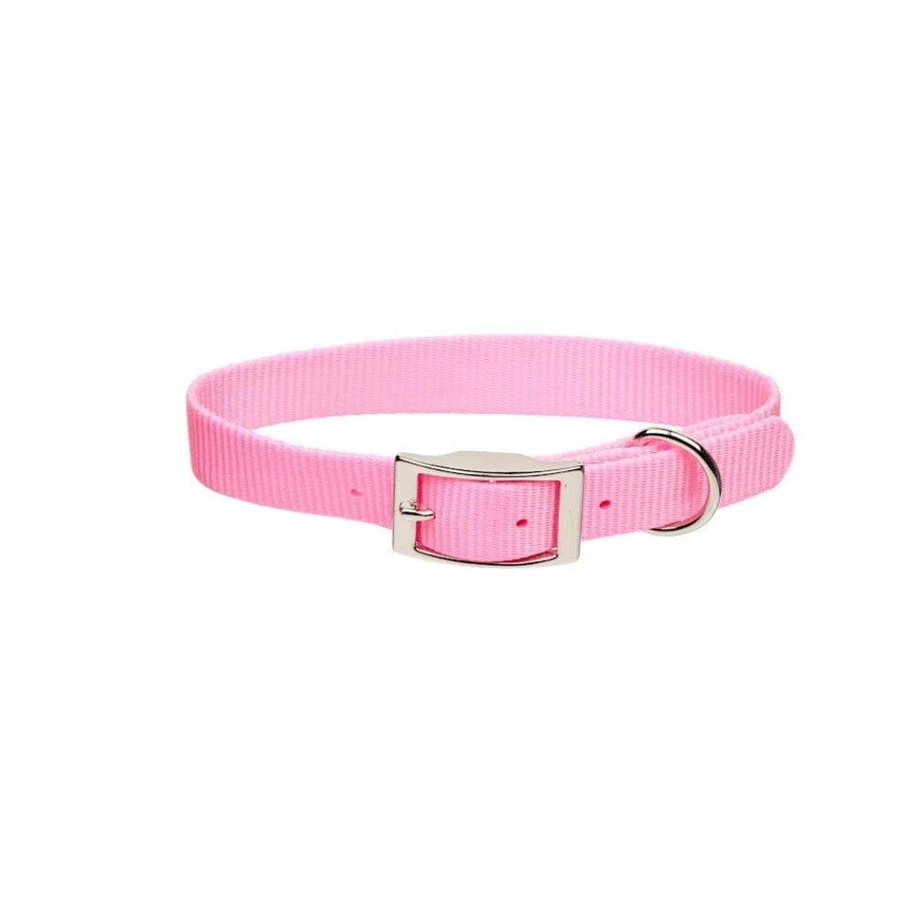 Bright Neon Pink Dog Collars Double Thick Nylon Strong Metal Buckle ...