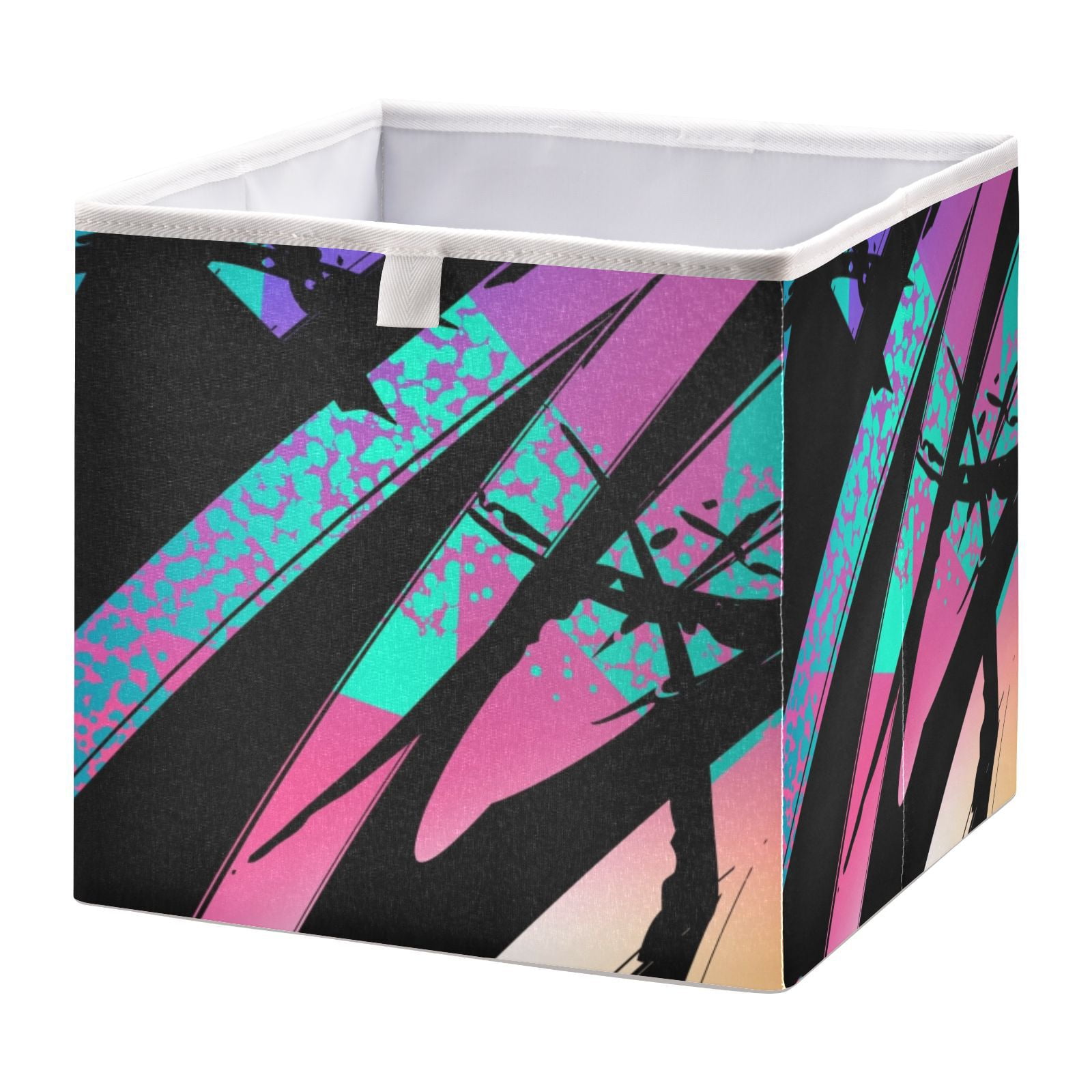 Bright Neon Storage Box, Fabric Cube Storage Box, Collapsible Storage ...