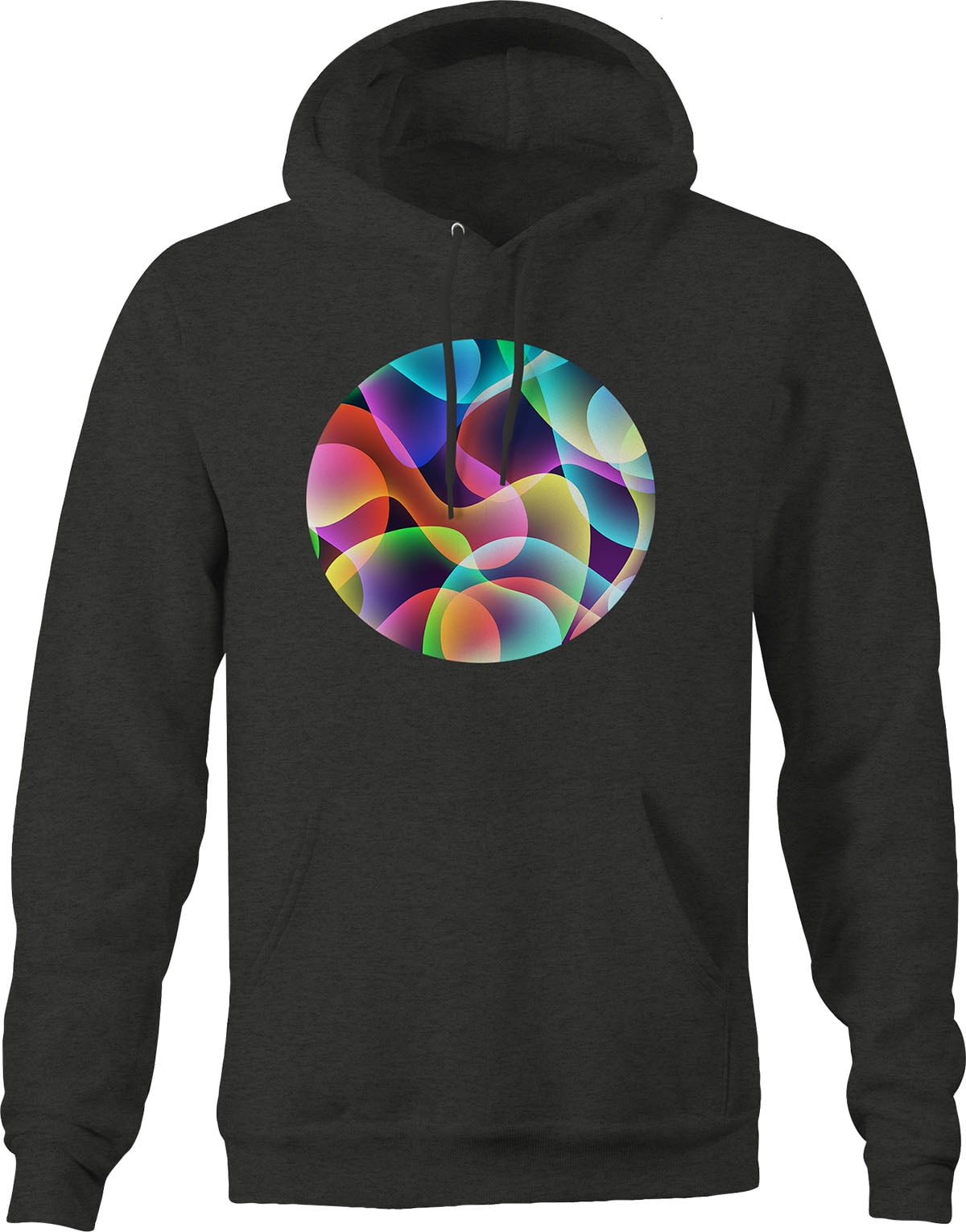Bright Neon Swirls Pullover Hoodie Medium Dark Gray - Walmart.com