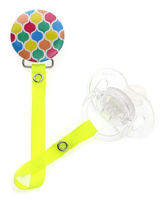 Bright Neon Yellow Moroccan Tile Pacifier Clip - Walmart.com