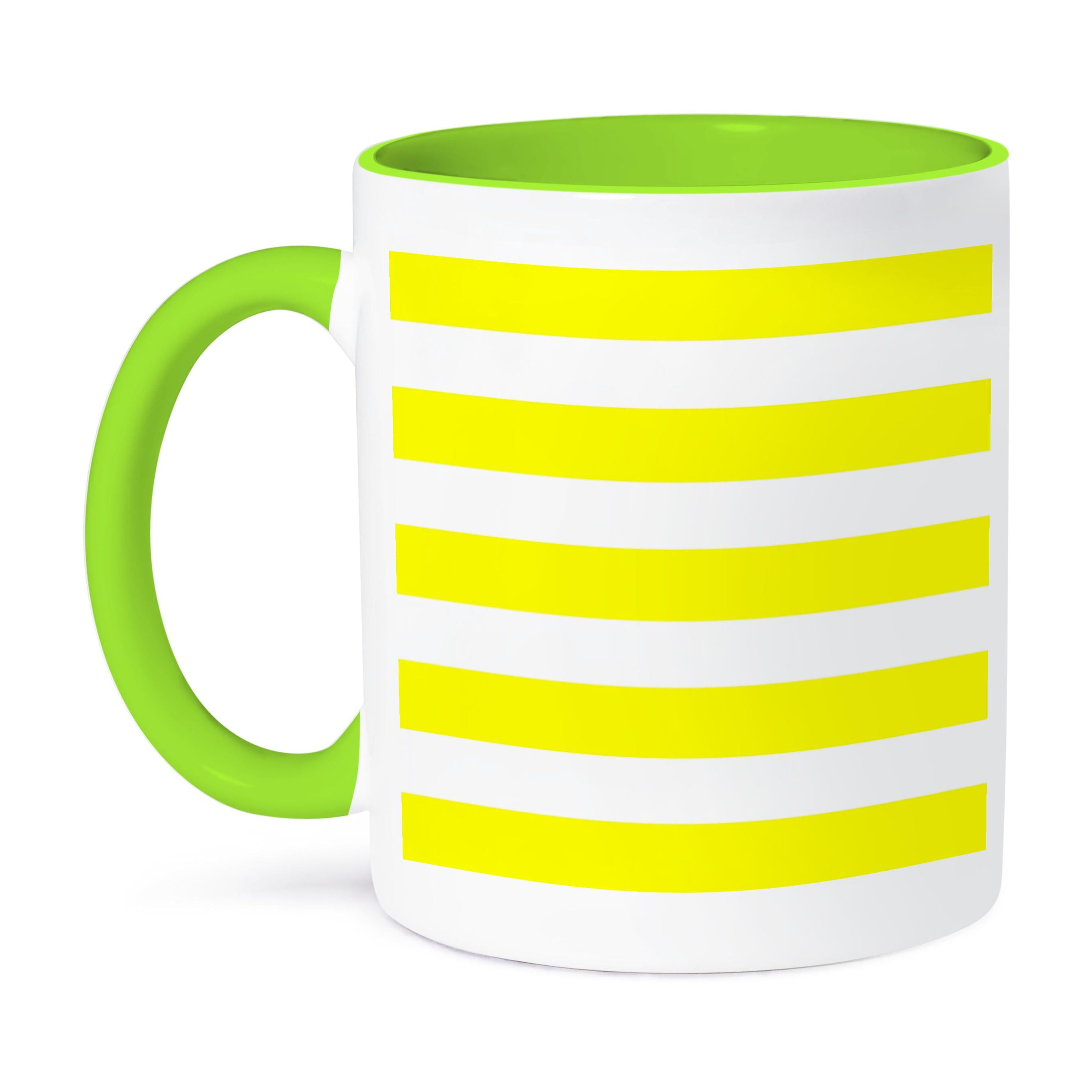 3dRose, Bright Neon Yellow and White Stripes Pattern - horizontal ...