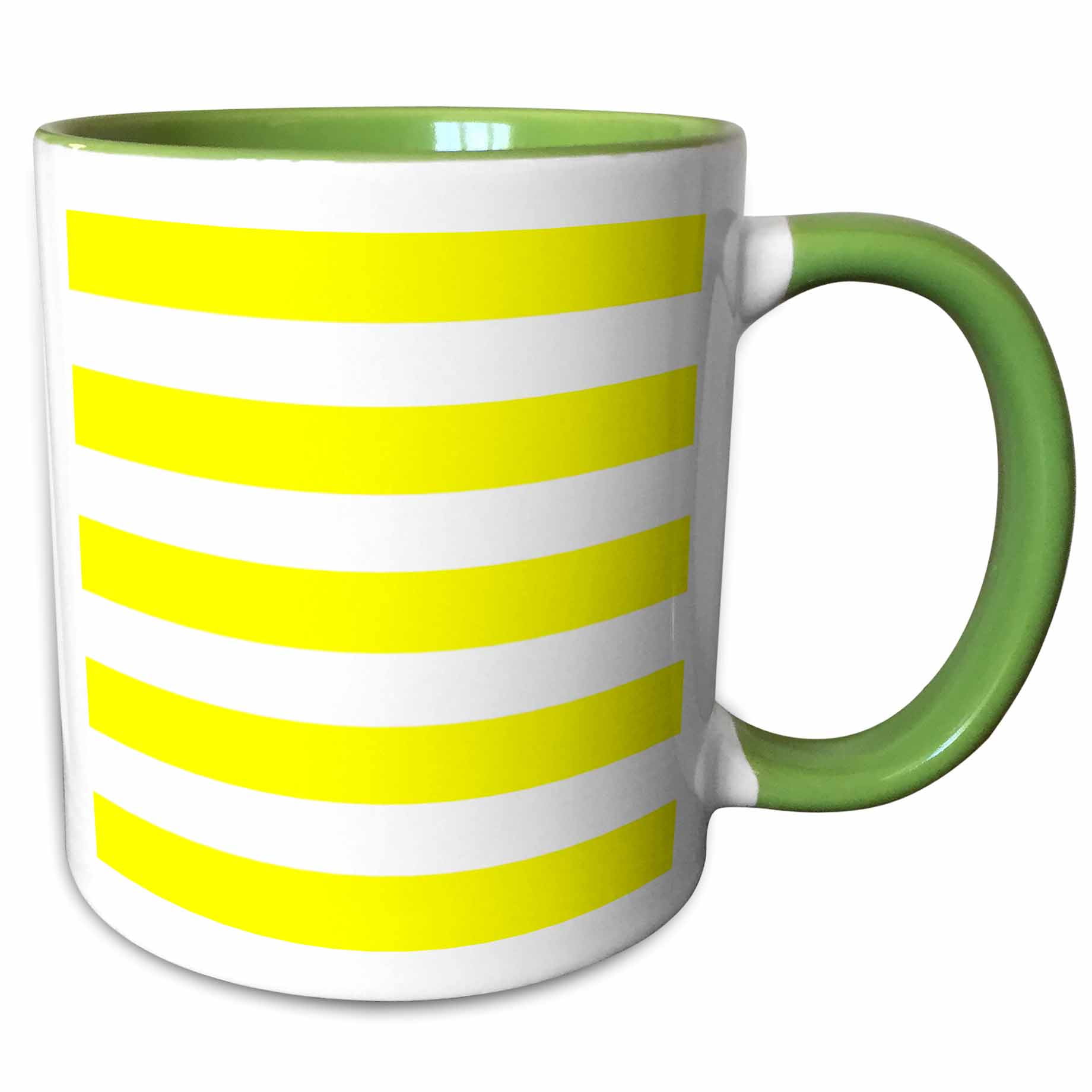 Bright Neon Yellow and White Stripes Pattern - horizontal striped ...