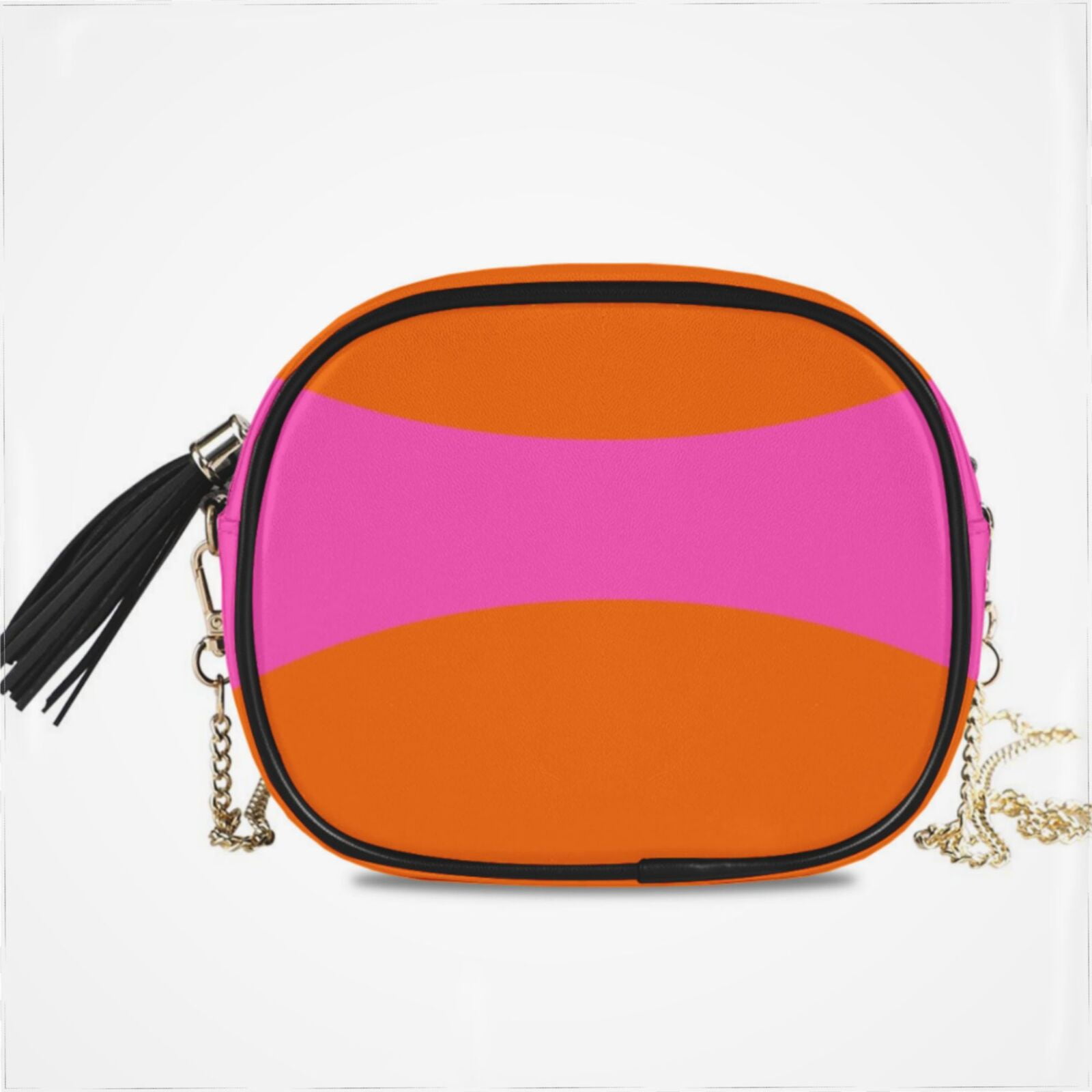 Bright Orange And Hot Pink Colorblocking Women'S Vintage Crossbody Bag ...