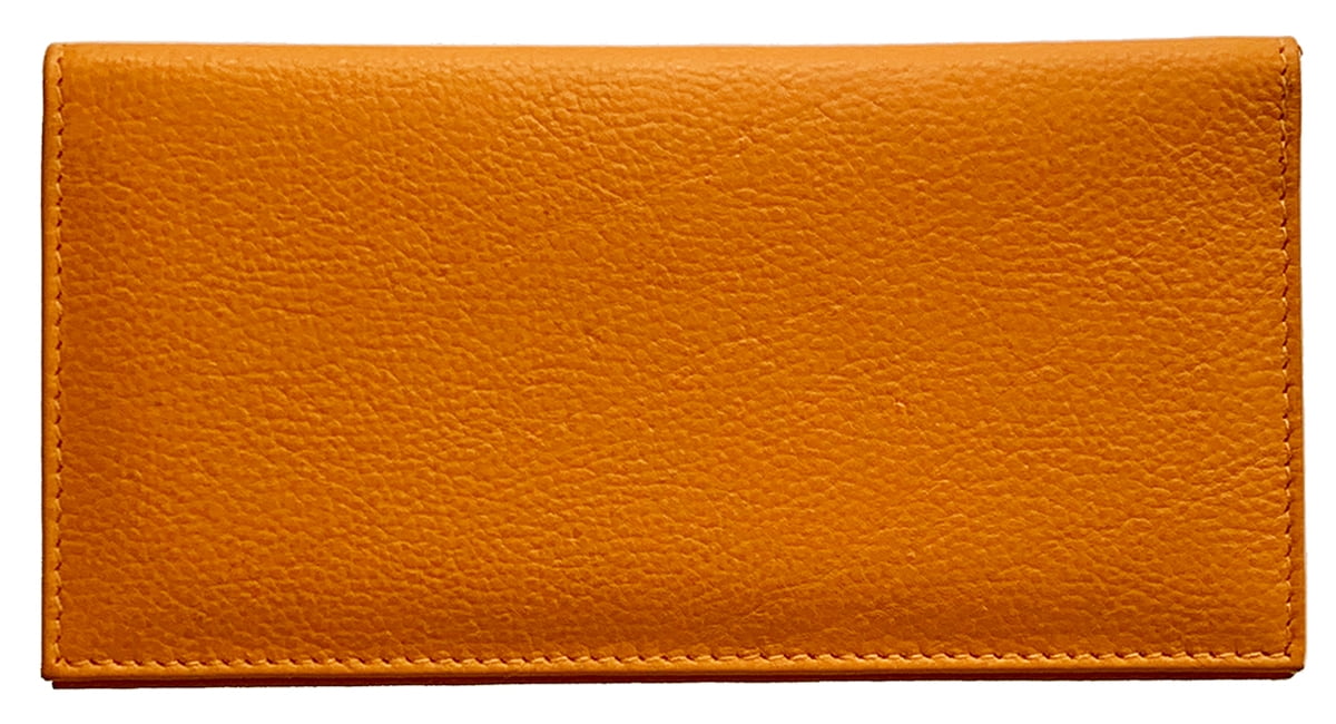 Bright Orange Basic Leather Checkbook Cover - Walmart.com