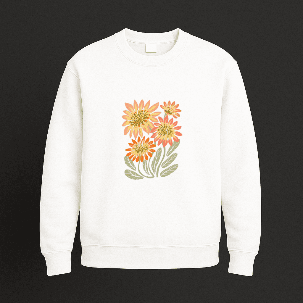 Bright Orange Daisy Flower Graphic Botanical Summer Casual Art ...