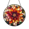 Bright Orange Flower Stained Glass Style Suncatcher – Floral Decorative ...