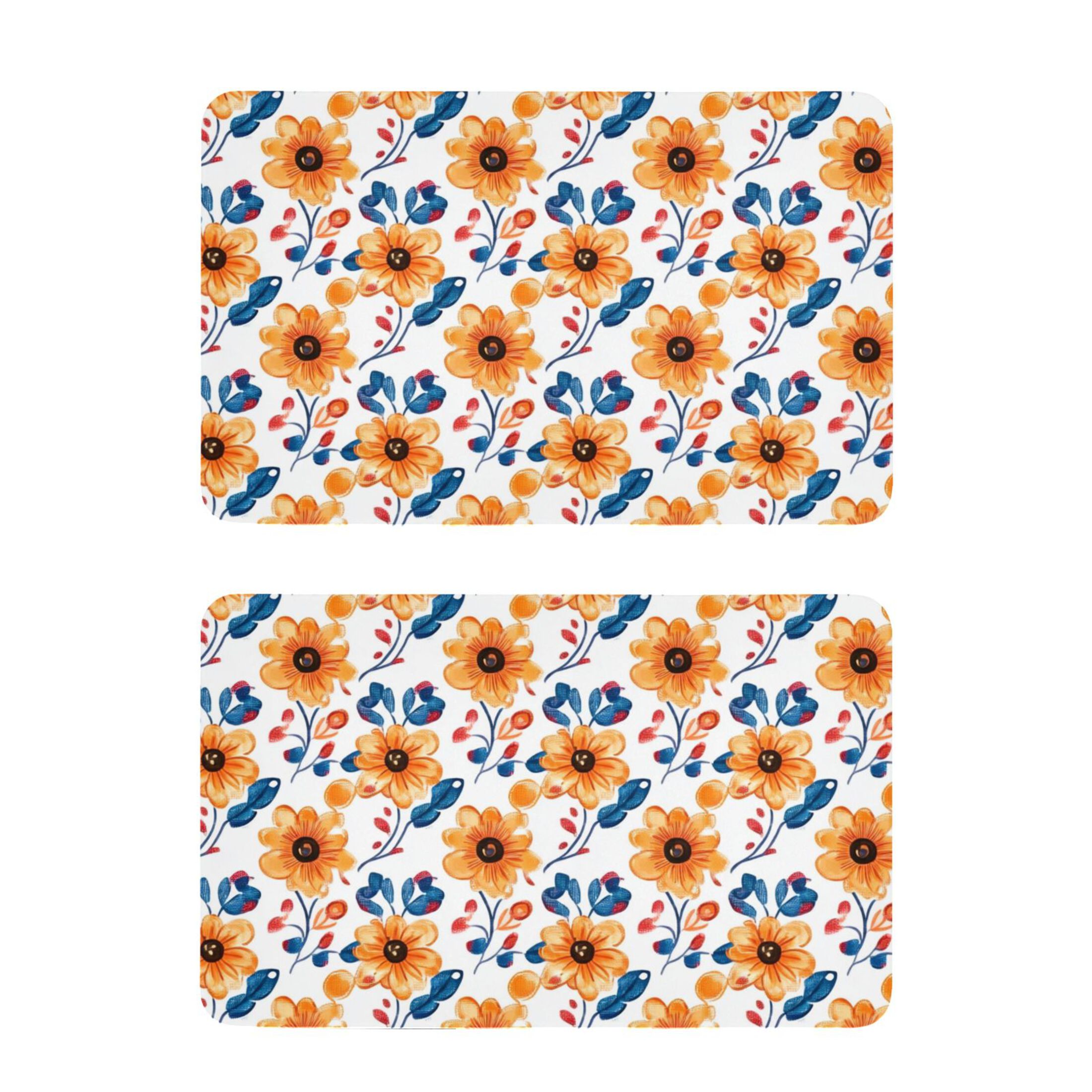 Bright Orange Flowers Fridge Magnets Square Refrigerator Magnets ...