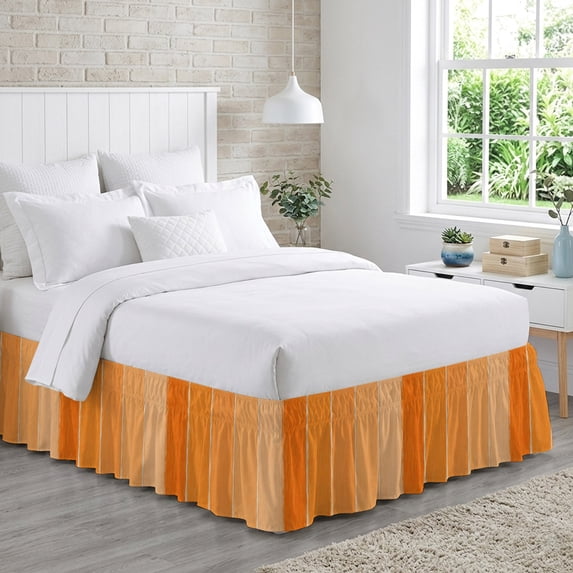 Bright Orange Ombre Bed Skirt California King Size 18 Inch Drop, Amber ...