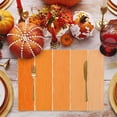 Bright Orange Ombre Placemats Set of 6, Amber Wood Grain Stripes Rustic ...