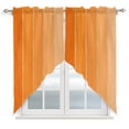 Bright Orange Ombre Swag Curtain Valance for Windows, Amber Wood Grain ...