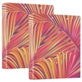 Bright Orange Pinkish Palm Leaves Round Ring Binder 3 Rings 1.5 ...