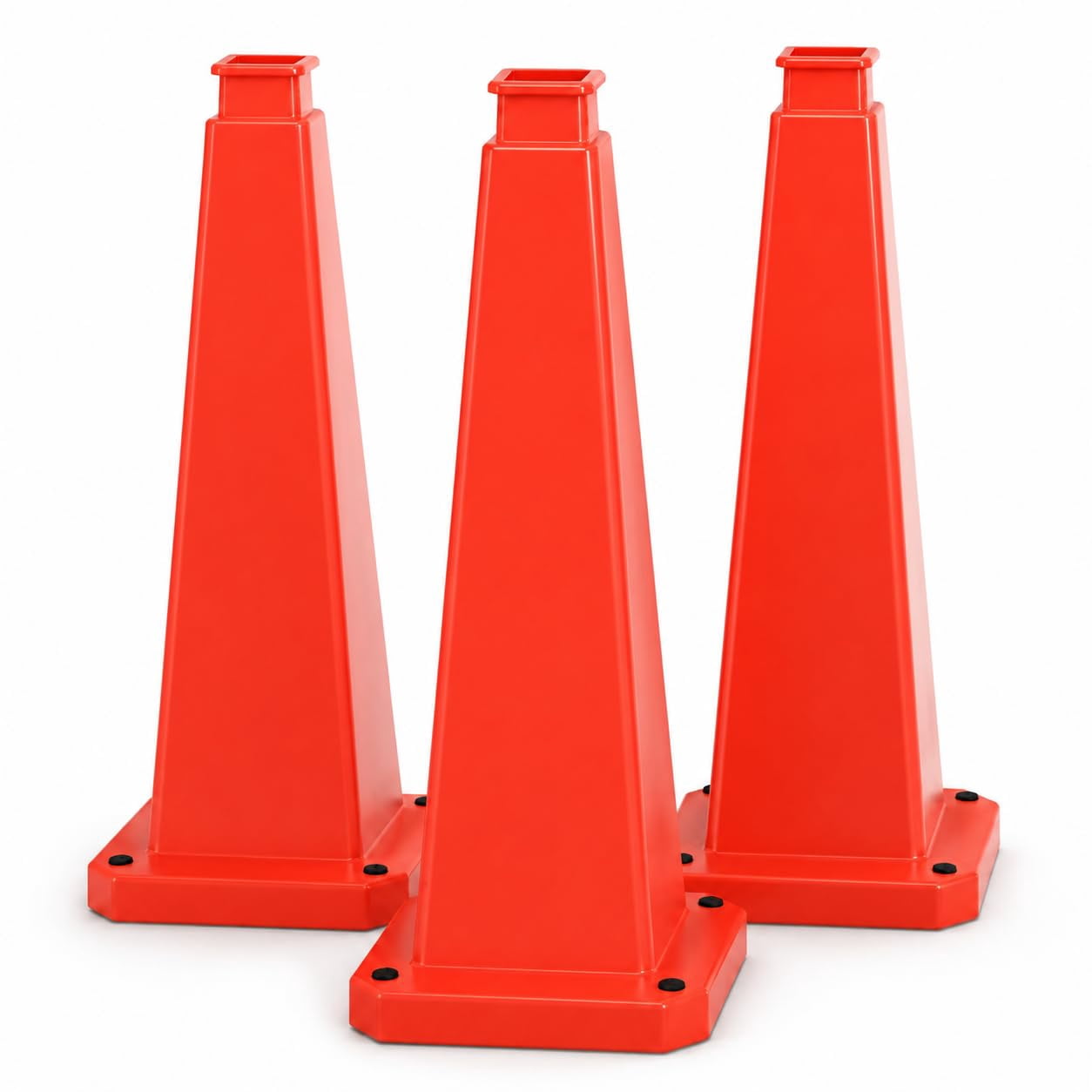 Bright Orange Traffic Safety Cones 3 Pack 28" with Weighted Base, High ...