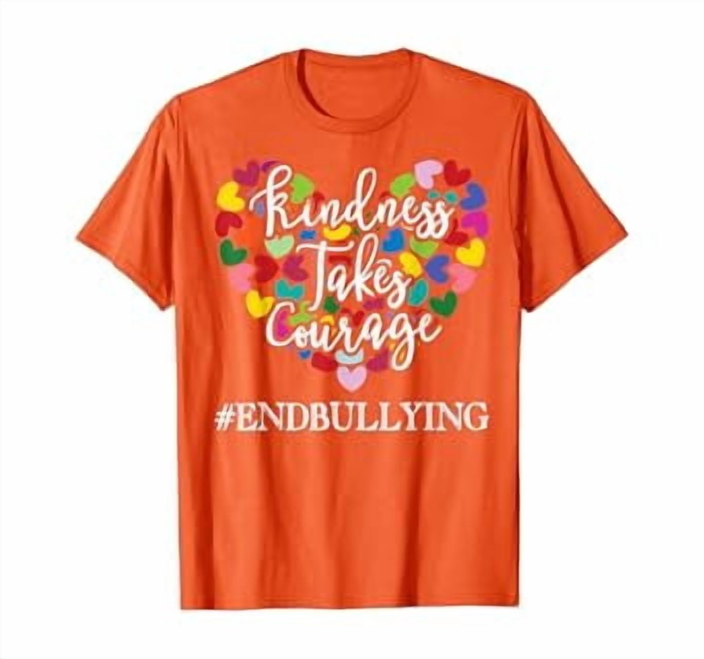 Bright Orange Unity Day T-Shirt with Heart Design to Promote Kindness ...