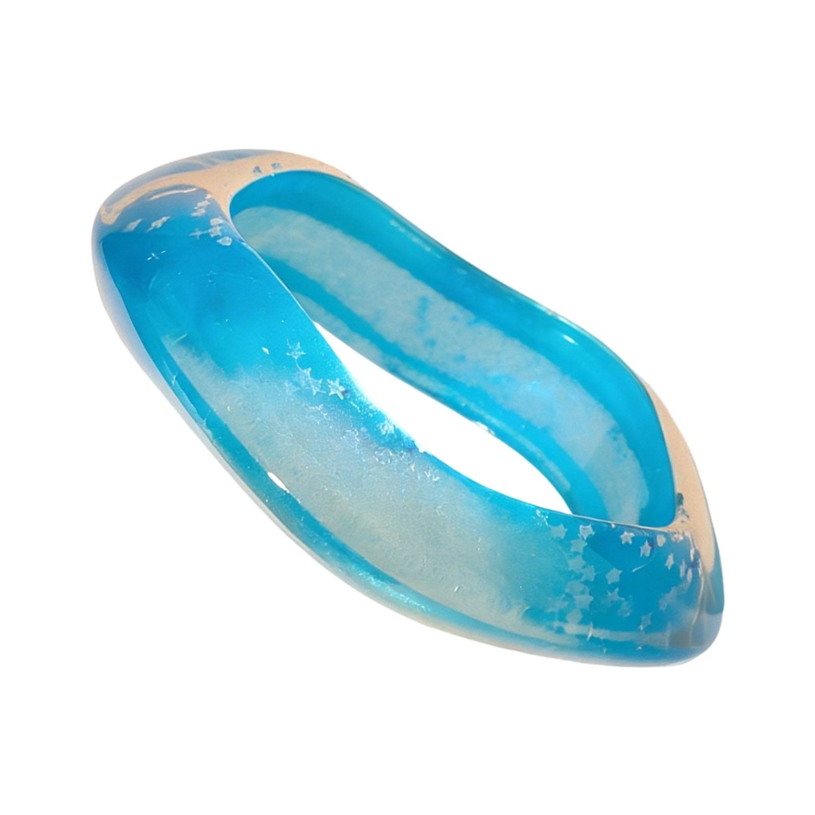 Bright Oversized Resin Bangle With Distinctive Irregular Shape For ...