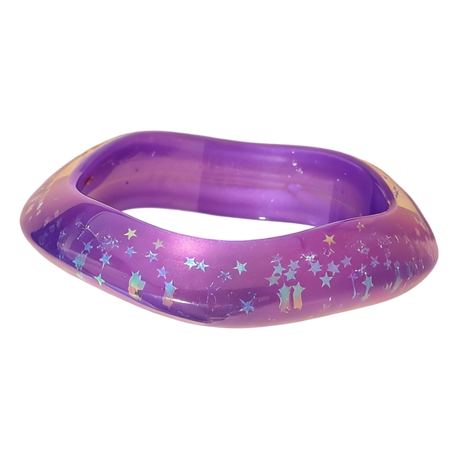Bright Oversized Resin Bangle With Distinctive Irregular Shape For ...