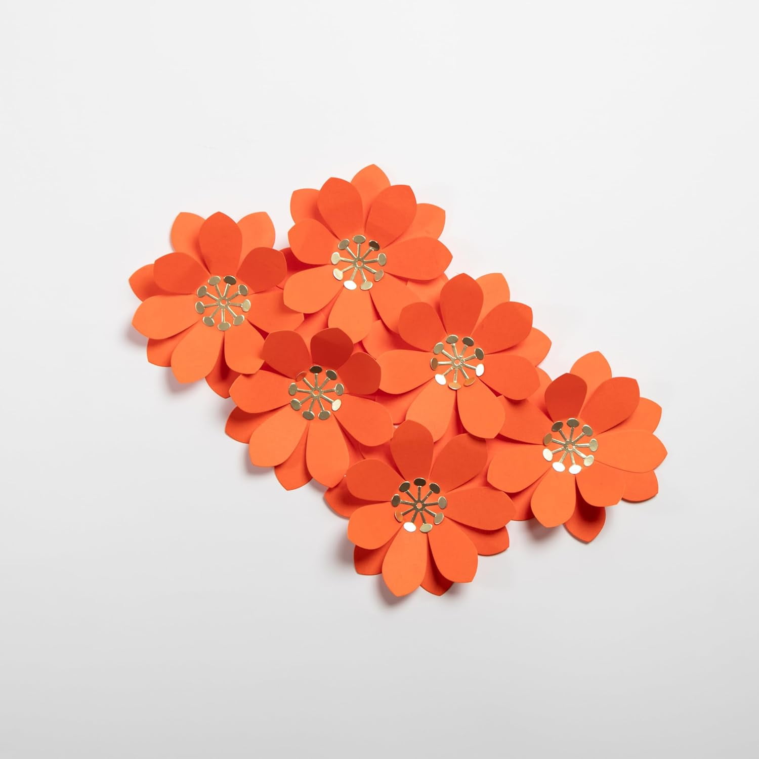 Bright Paper Flower Cutouts For An Easy Wall Decoration - 8 Pcs, Orange ...