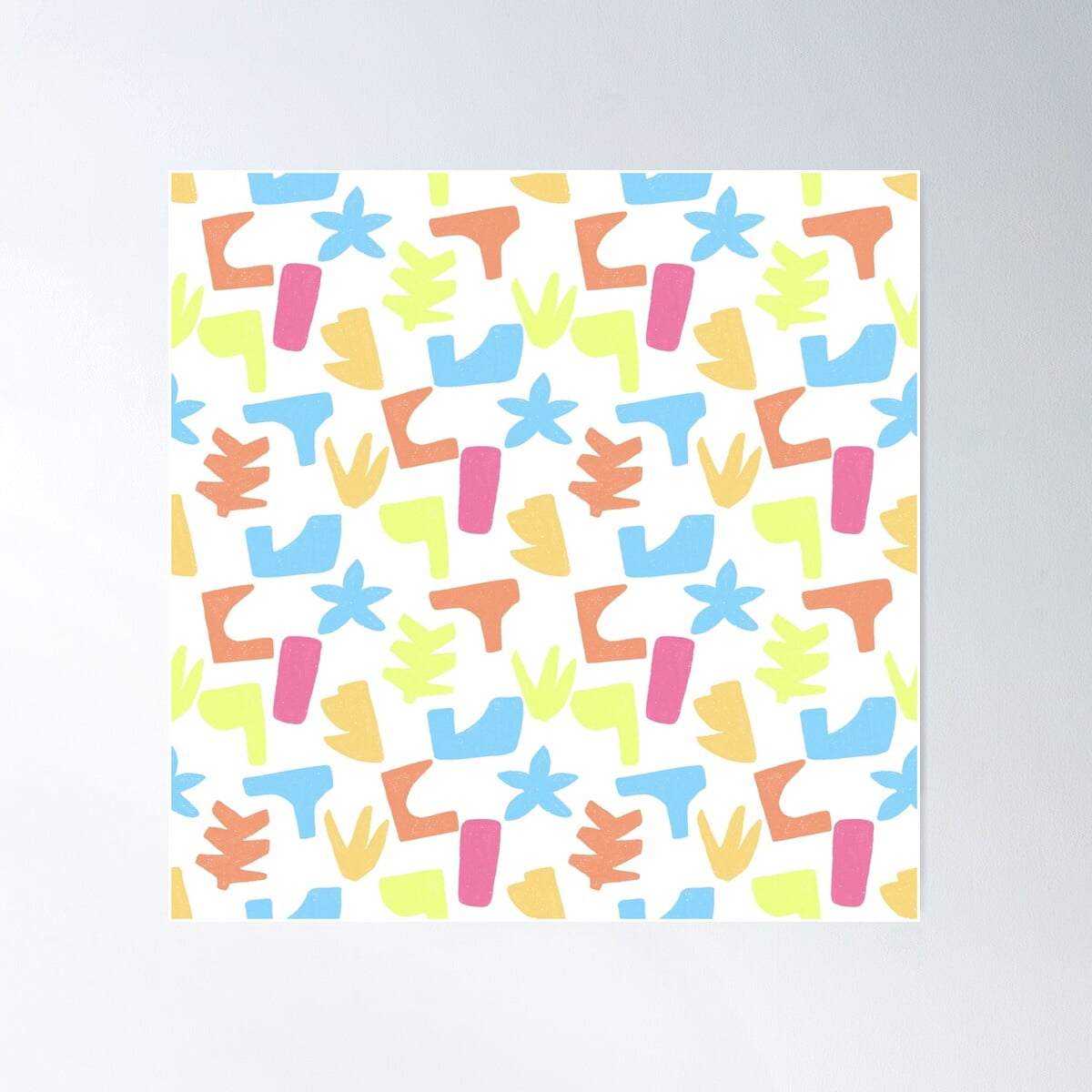 Bright Pastel 90S Pattern Poster Wall Art, Modern Wall Decor For Living ...
