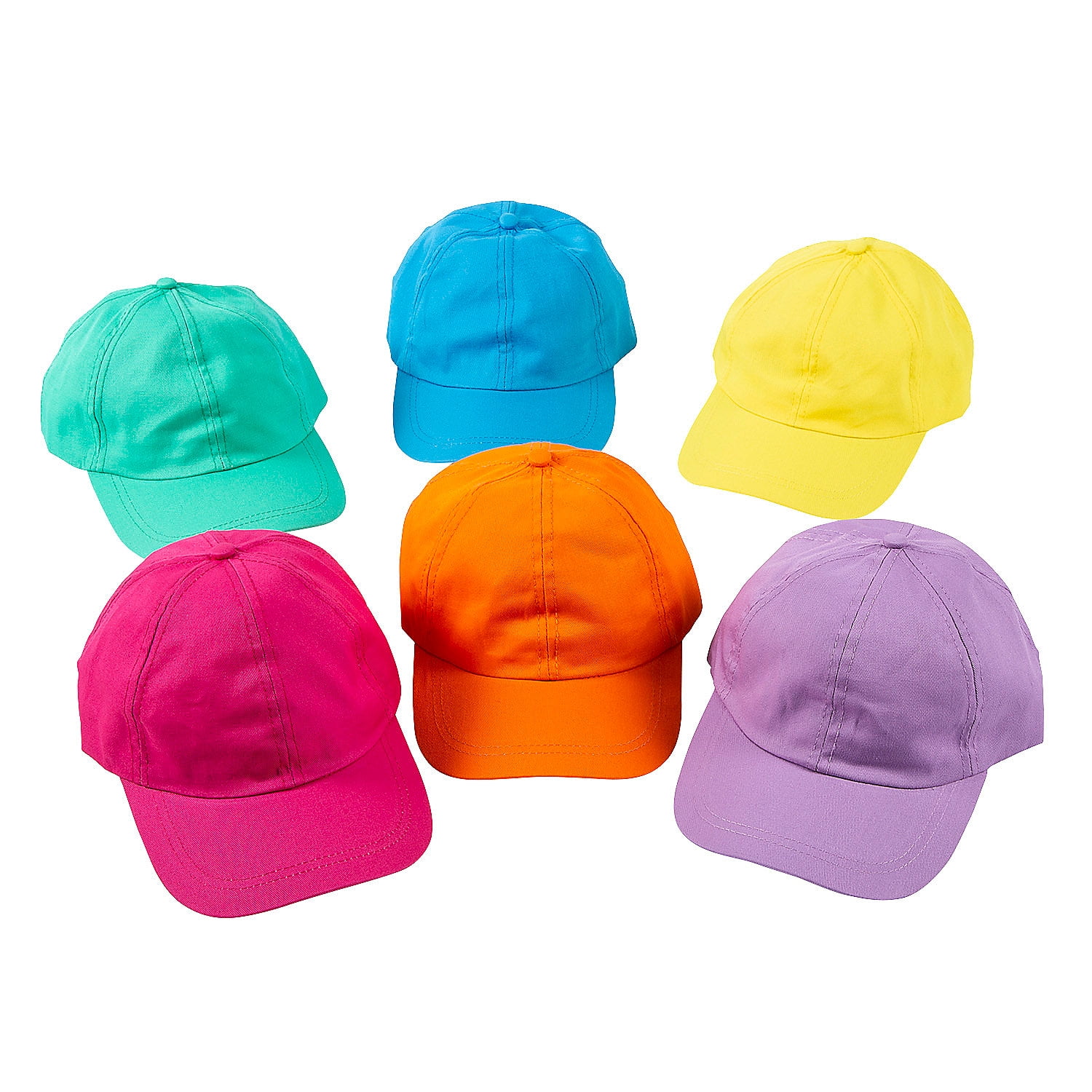 Bright Pastel Baseball Caps - 12 Pieces - Walmart.com