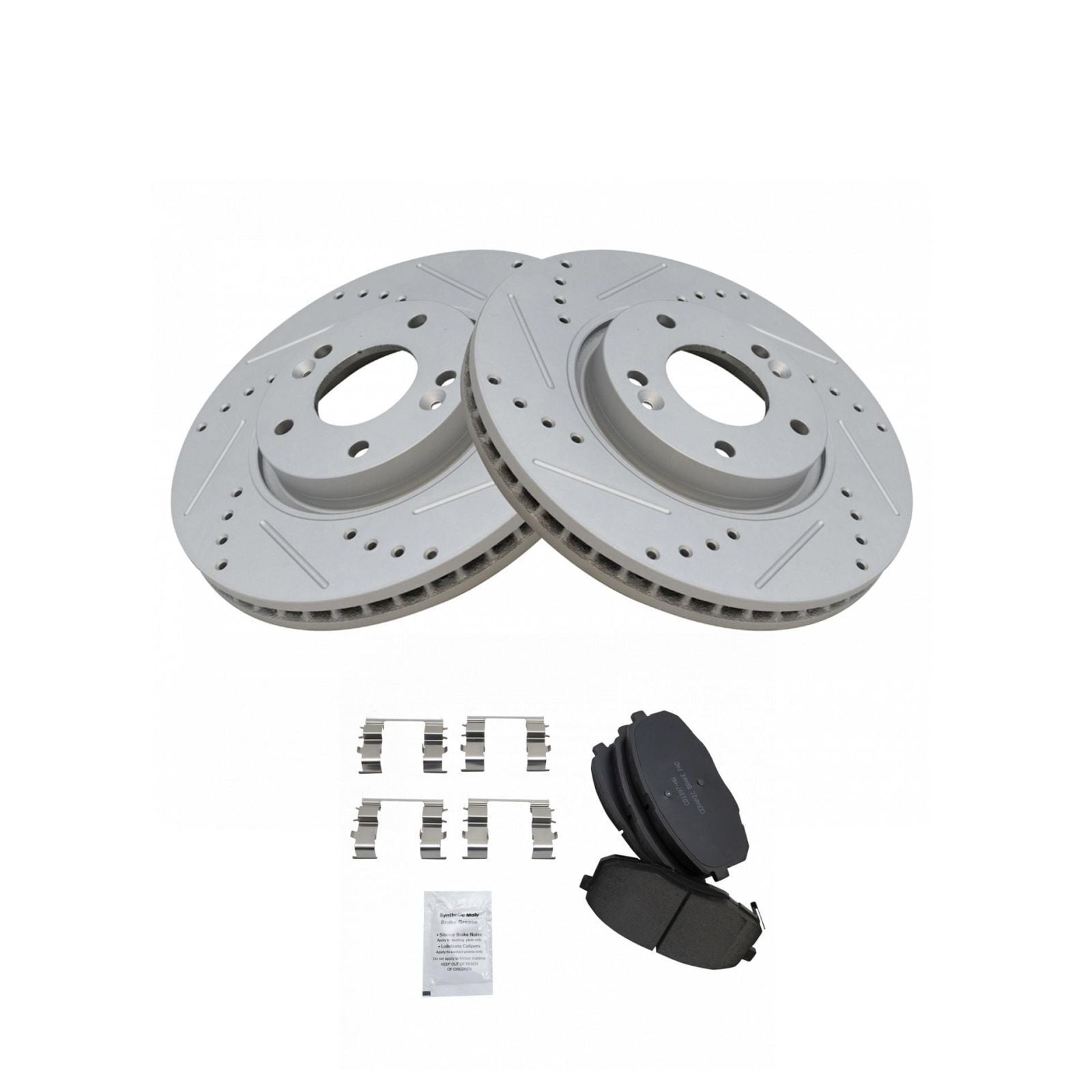 Bright Performance Front Posi Ceramic Disc Brake Pad & ce Drilled ...