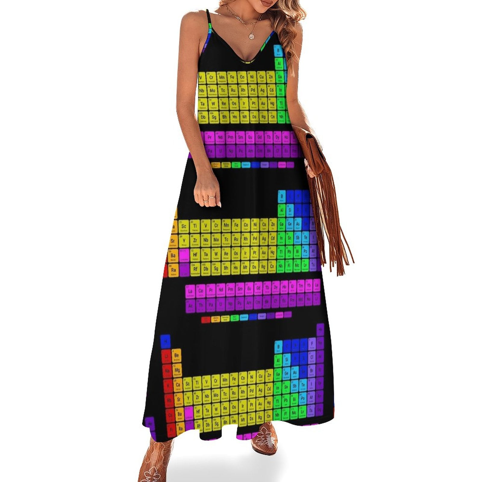 Bright Periodic Table Sleeveless Dress Women's summer skirt women's ...