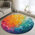 Bright Petals 3FT Round Area Rugs for Living Room Abstract Colored ...