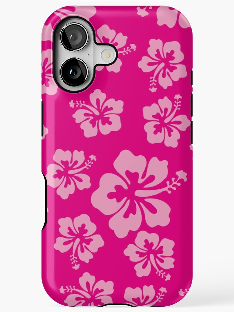 Bright Pink Hibiscus Hawaiian Flower Aloha Phone Case for iPhone 17 16 ...