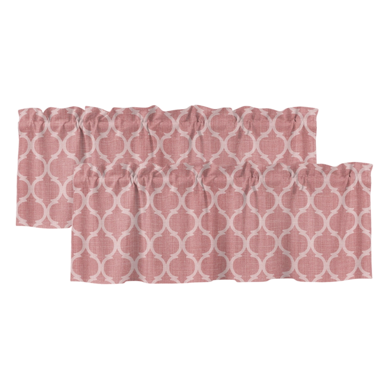 Bright Pink Plaid 2 Panels Kitchen Valance, Retro Country Moroccan ...