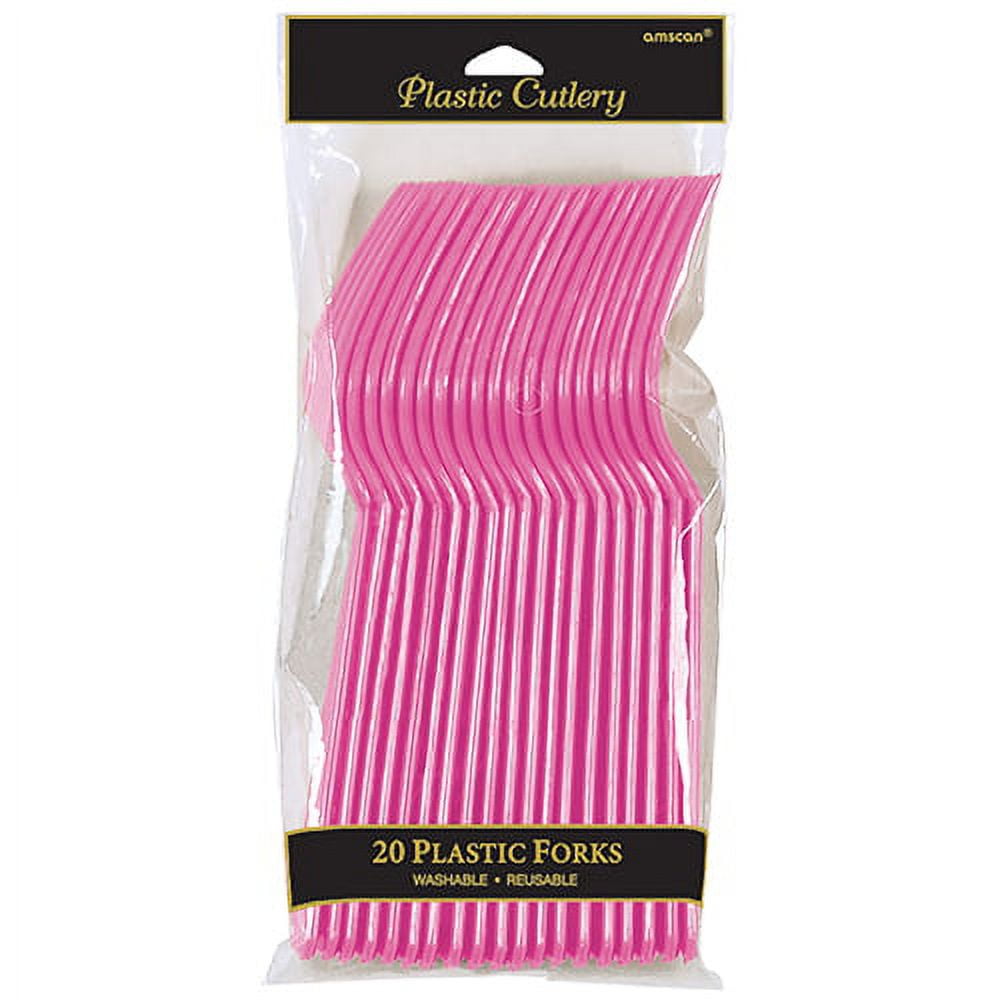 Bright Pink Plastic Fork - Walmart.com