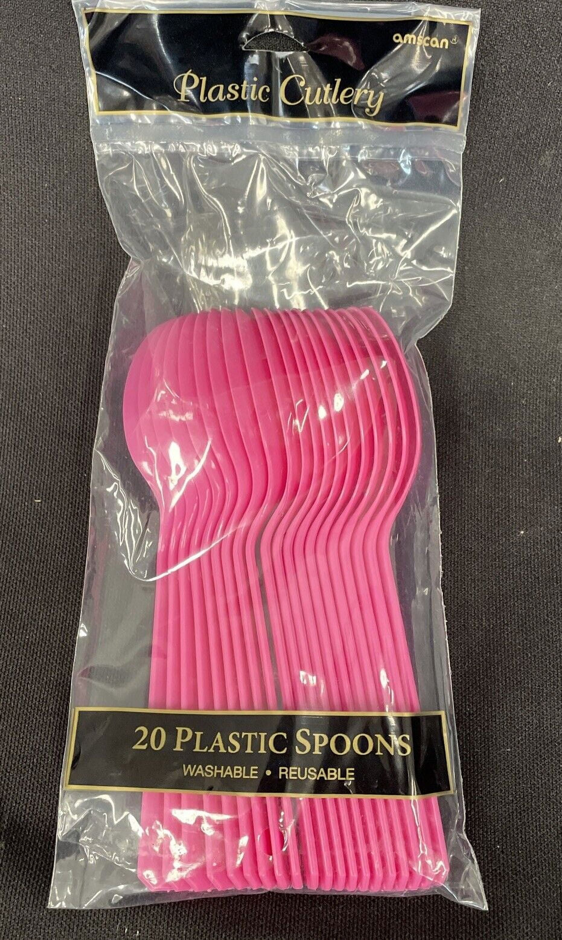 Bright Pink Plastic Spoons - Walmart.com