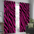 Bright Pink Simple Zebra Stripe Blackout Curtains, Solid Color Animal ...