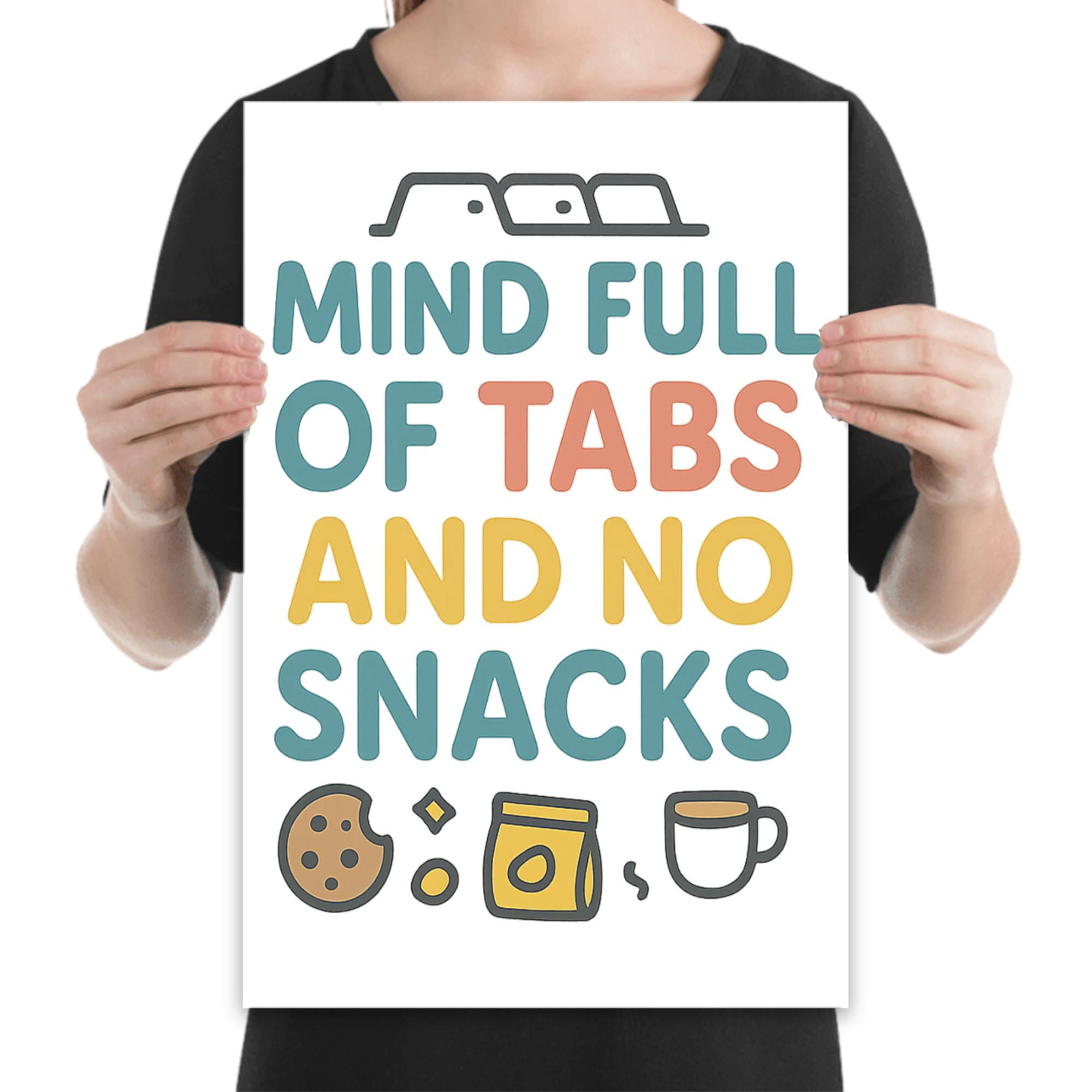 Mindfulness Tabs Art - Home Office Decor - 13x19 Poster Print - Glossy ...