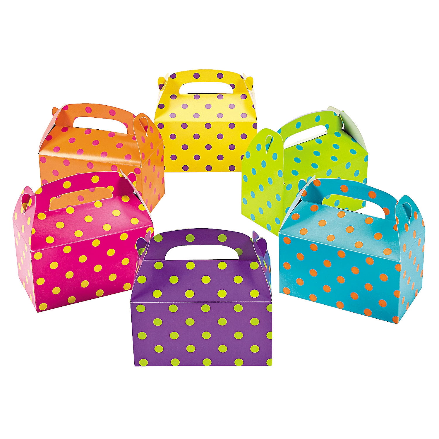 Bright Polka Dot Treat Boxes - Party Supplies - 12 Pieces - Walmart.com