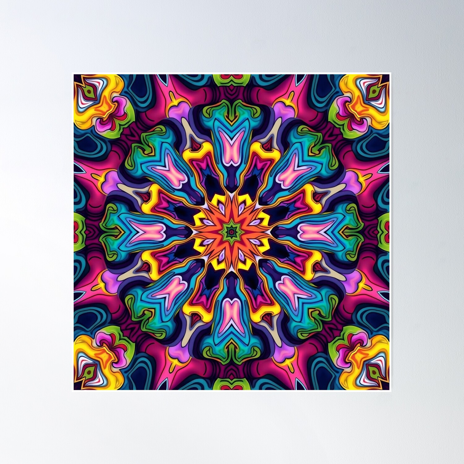 Bright Psychedelic Swirls And Patterns Poster Wall Art, Modern Wall ...