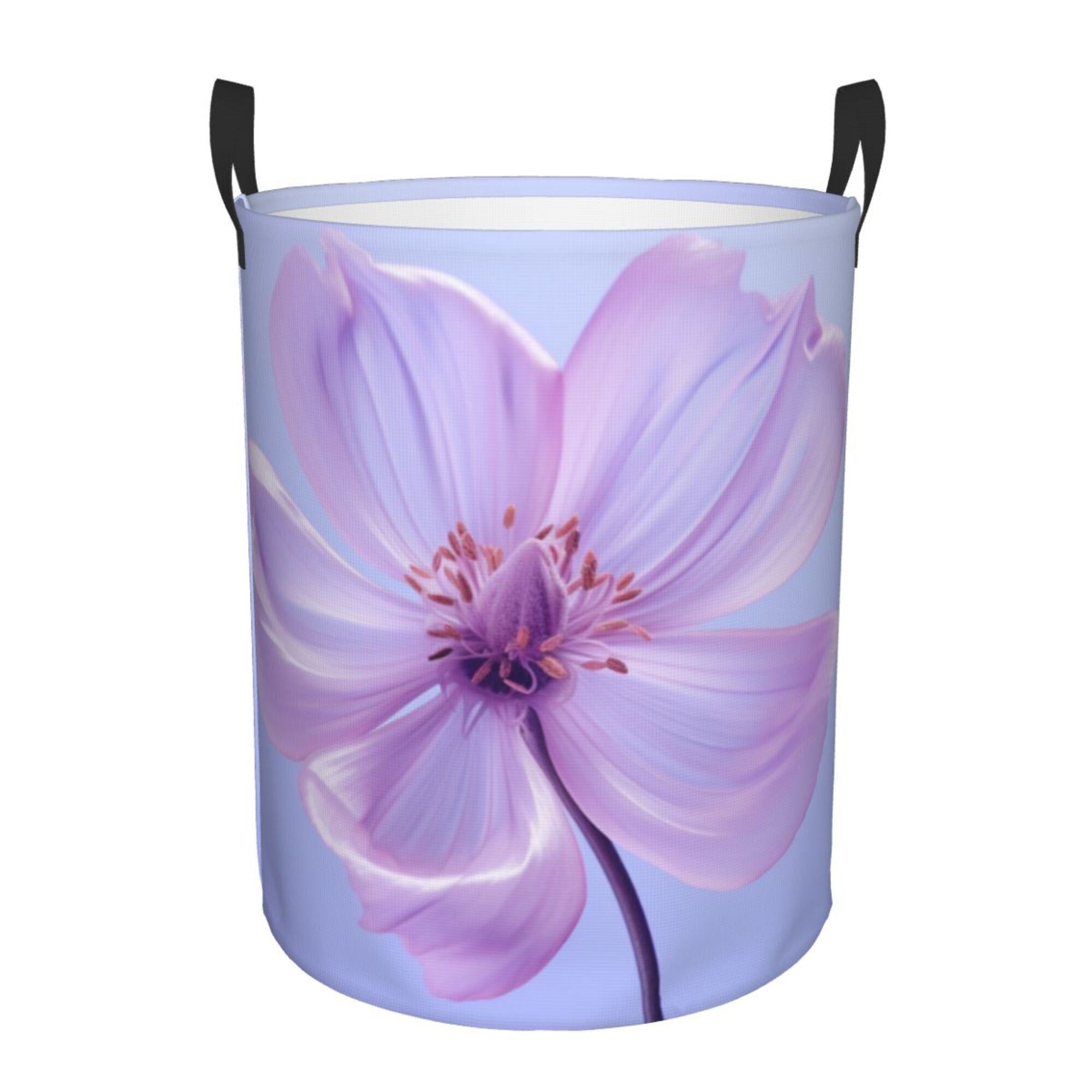 Bright Purple Flower Laundry Hamper Medium Storage Basket/Toy Organizer ...