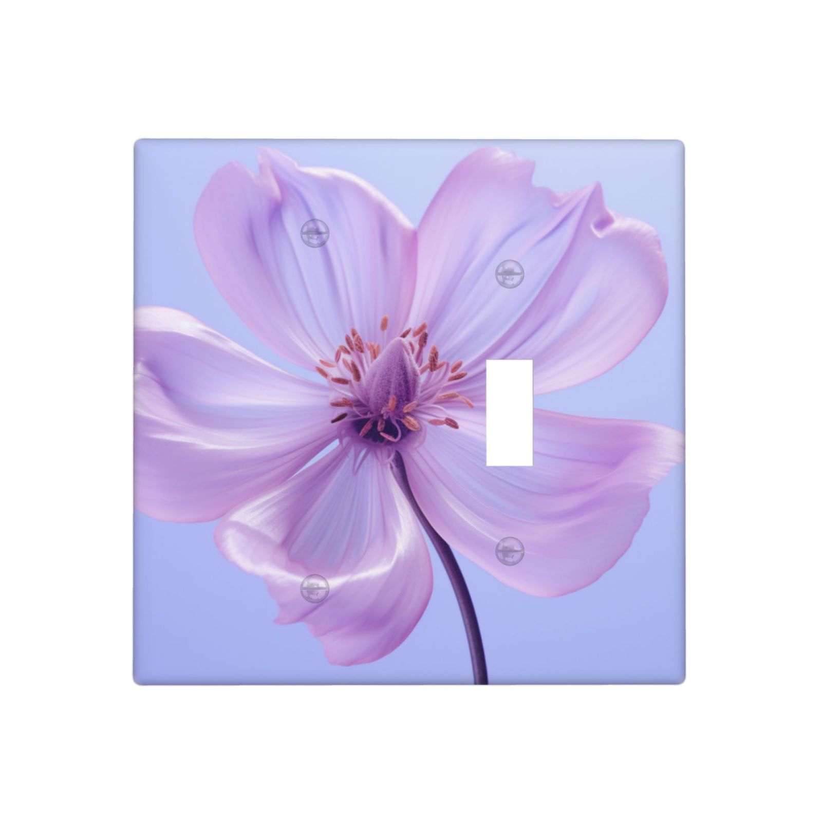 Bright Purple Flower Switch Cover Decorative Wall Plate / 2-Gang 1 ...