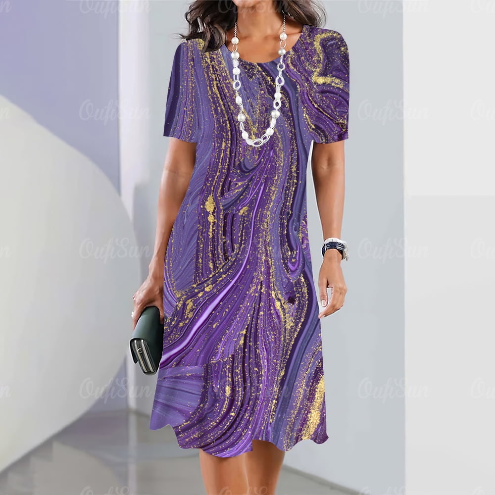 Bright Purple Leopard Spots Animal Print Pattern Flare Dress Square ...