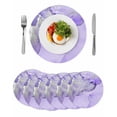 Bright Purple Marble Textured Round Table Placemats set of 6, Abstract ...