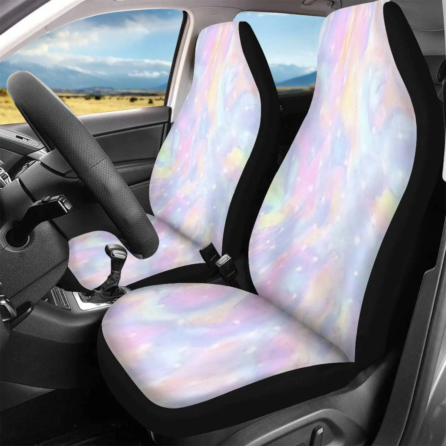 Bright Purple Ombre Watercolor Design Car Seat Covers Set Universal Fit ...