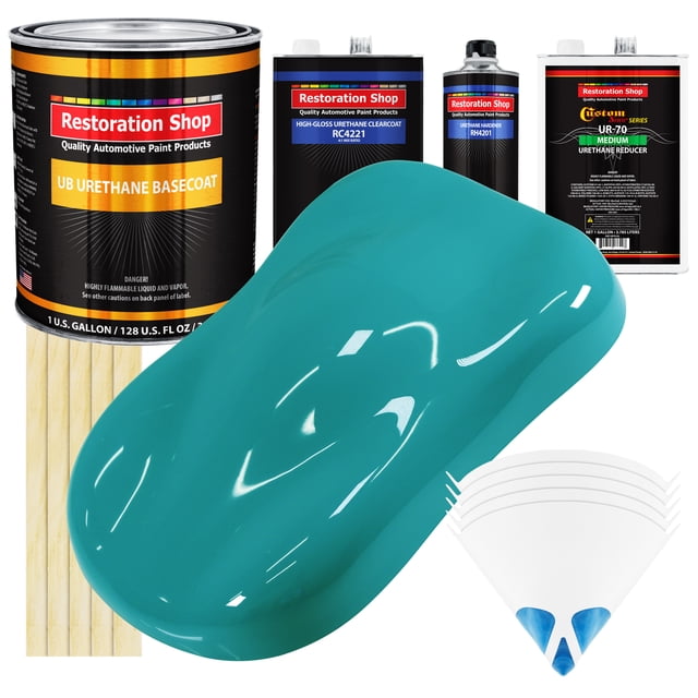 Bright Racing Aqua Gallon URETHANE BASECOAT CLEARCOAT Car Auto Body ...