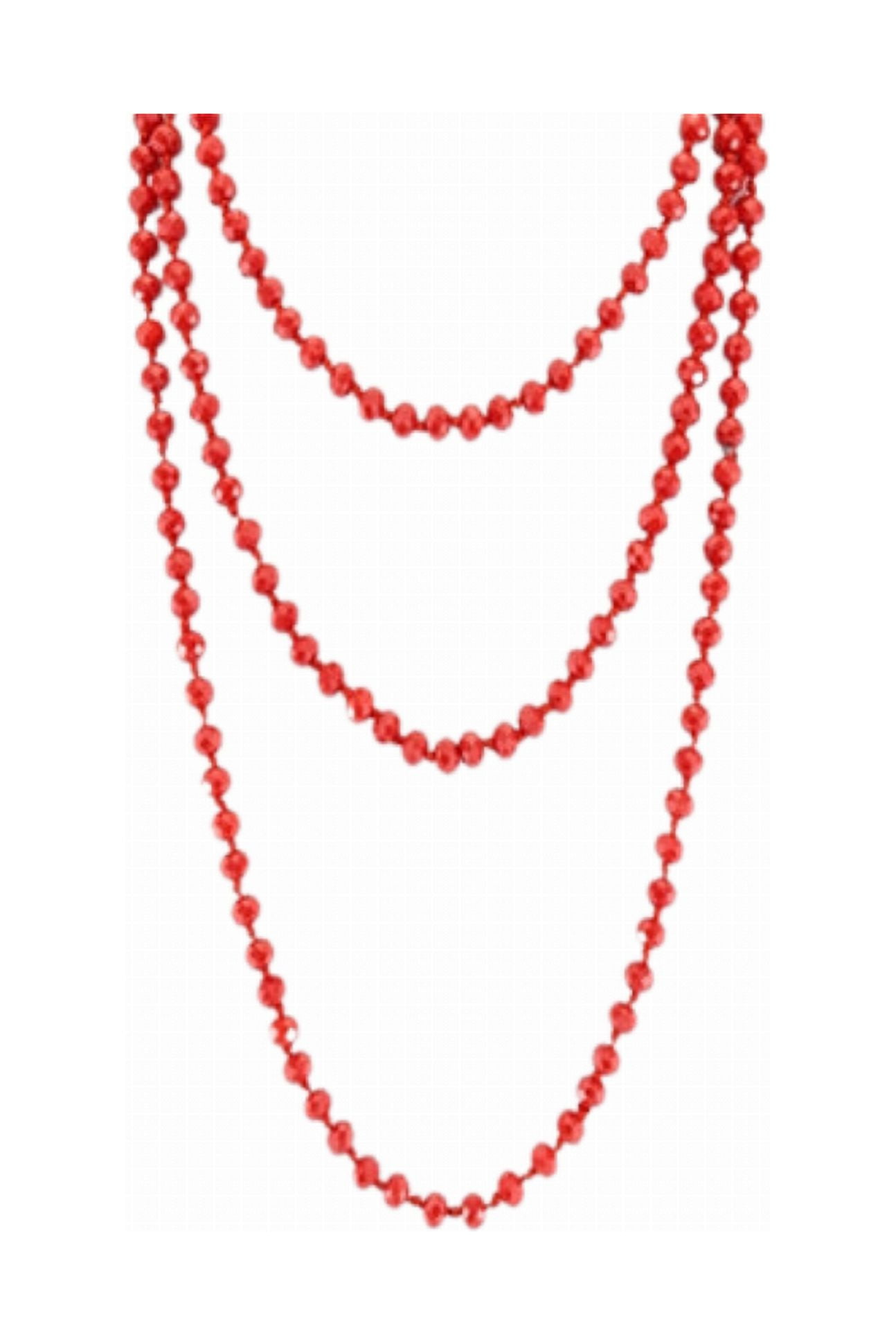 Bright Red Crystal Beaded Necklace - Walmart.com