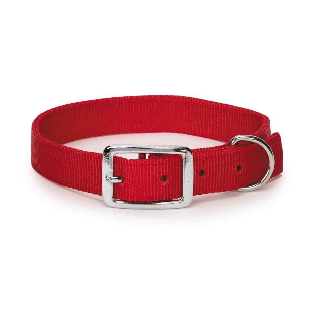 Bright Red Dog Collars Double Thick Nylon Strong Metal Buckle Heavy ...