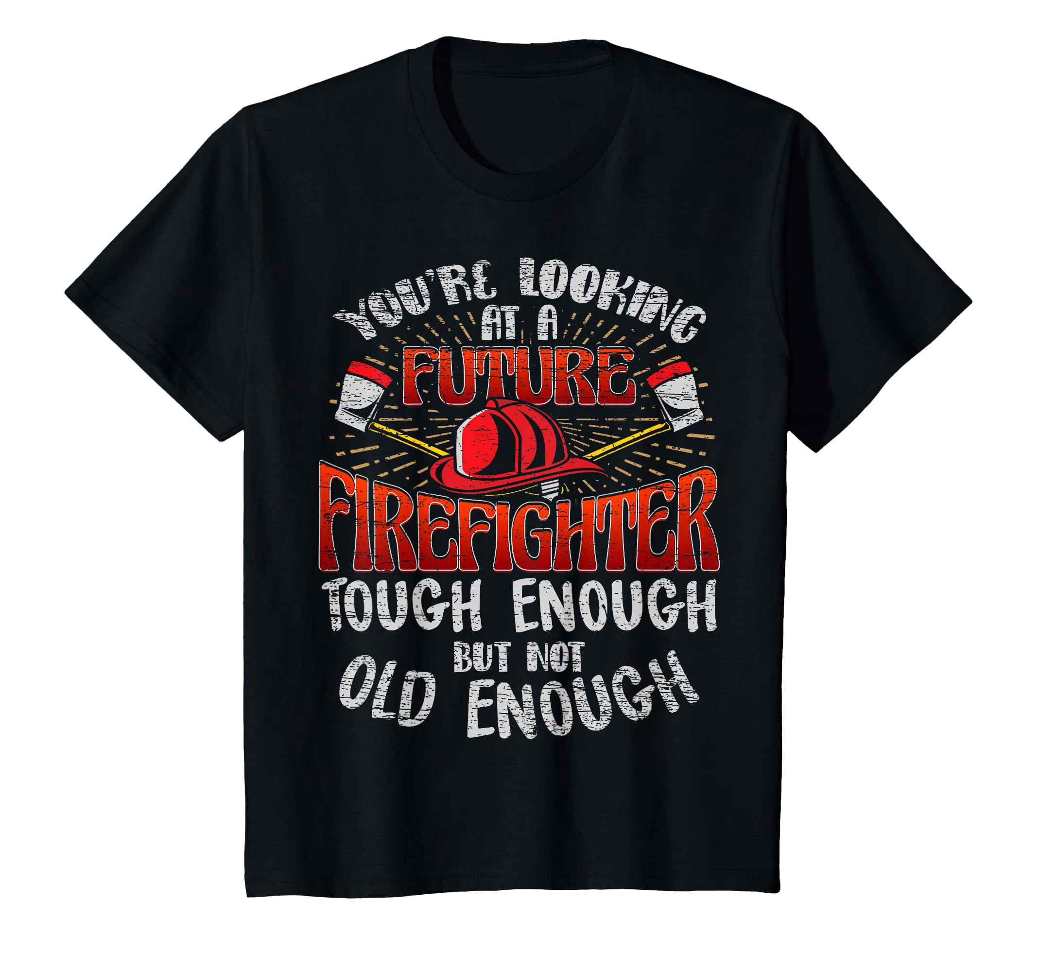 Bright Red Firefighter Helmet T-Shirt for Aspiring Heroes, Fun and ...
