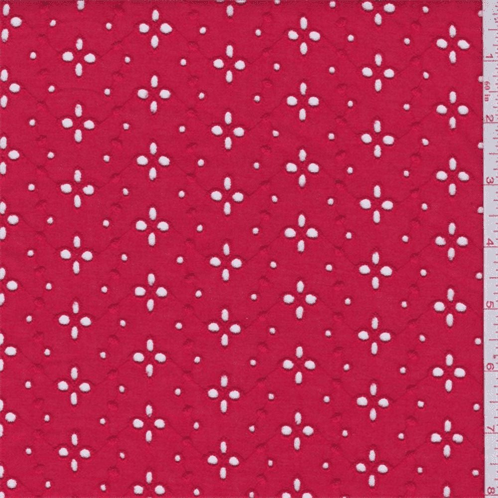 Bright Red Floral Eyelet, Fabric Sold By the Yard - Walmart.com