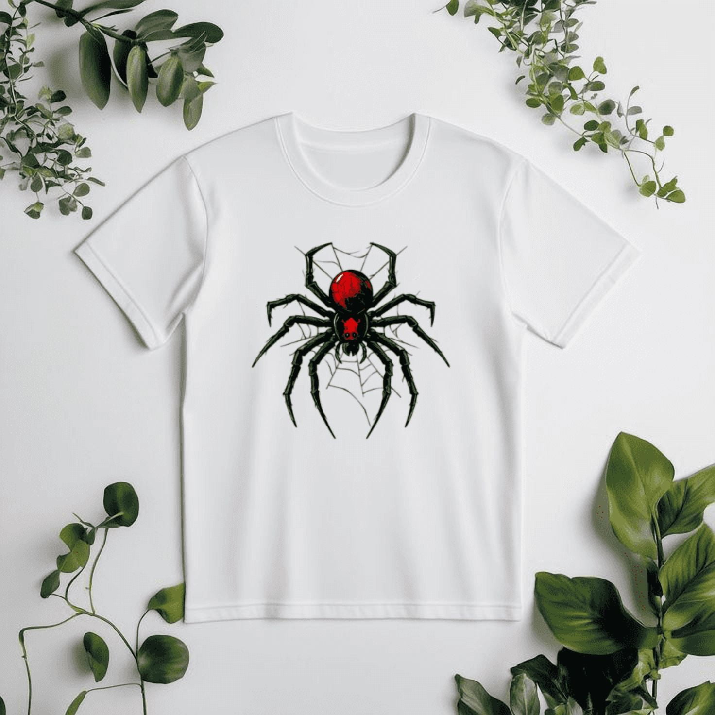 Bright Red Spider Scene Relaxed Vibe Comic Style Graphic Unisex T-Shirt ...